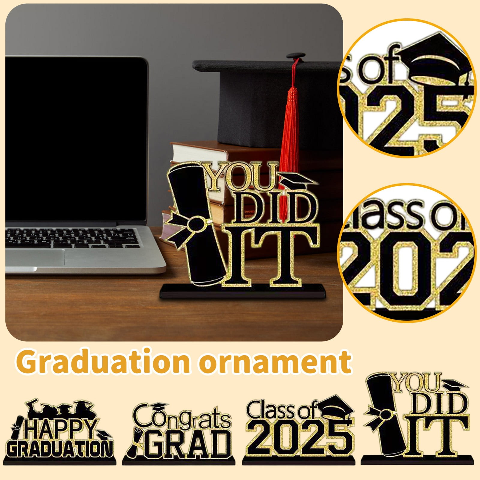 Black and Gold Masters DHF10 Graduation Decorations Honeycomb ...