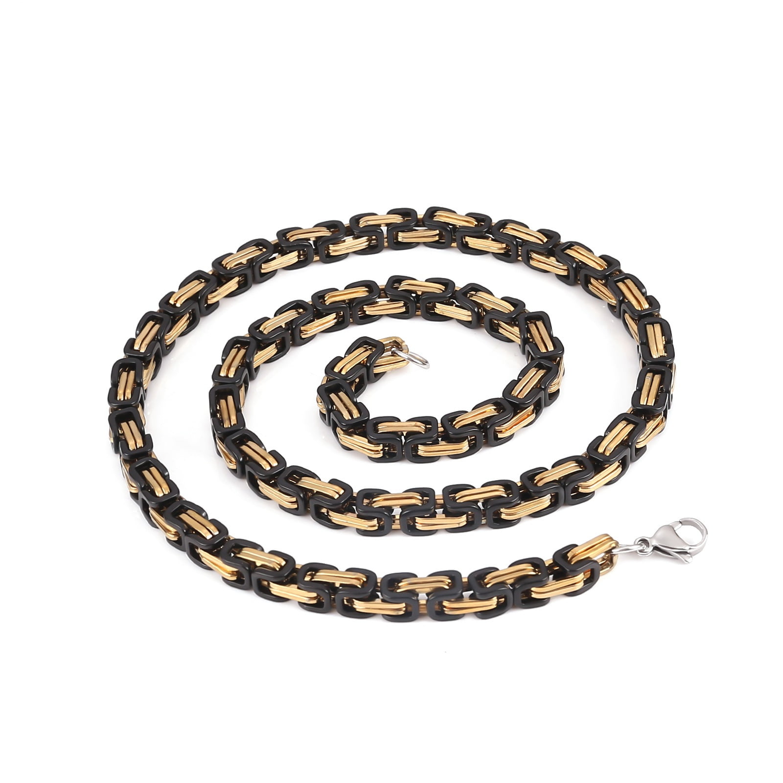 Black Gold Men Stainless Steel Monarch Chain Necklace Bracelet Nordic ...