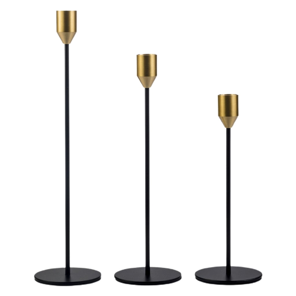 Black Gold Metal Candle Holder Creative Gold Candle Stand Crafts Decor ...