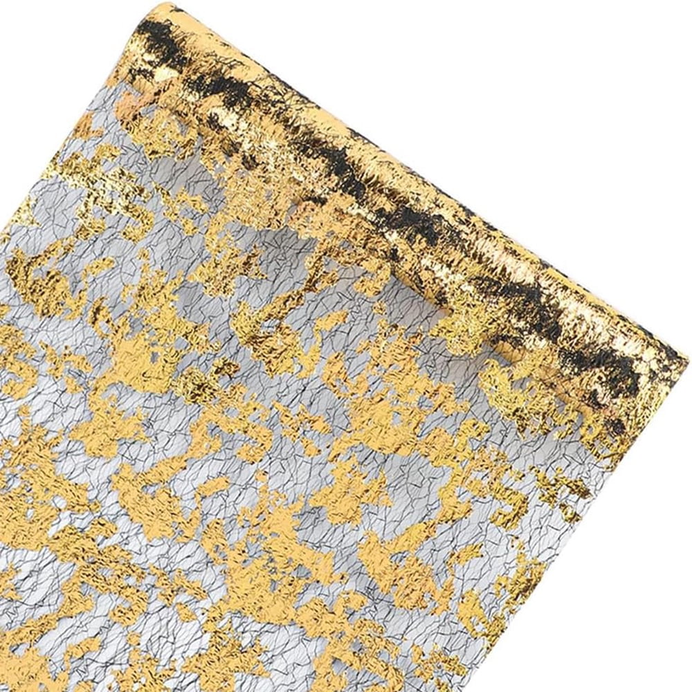 Black and Gold Metallic Table Runner 11 Inches x 10 Feet Thin Mesh ...