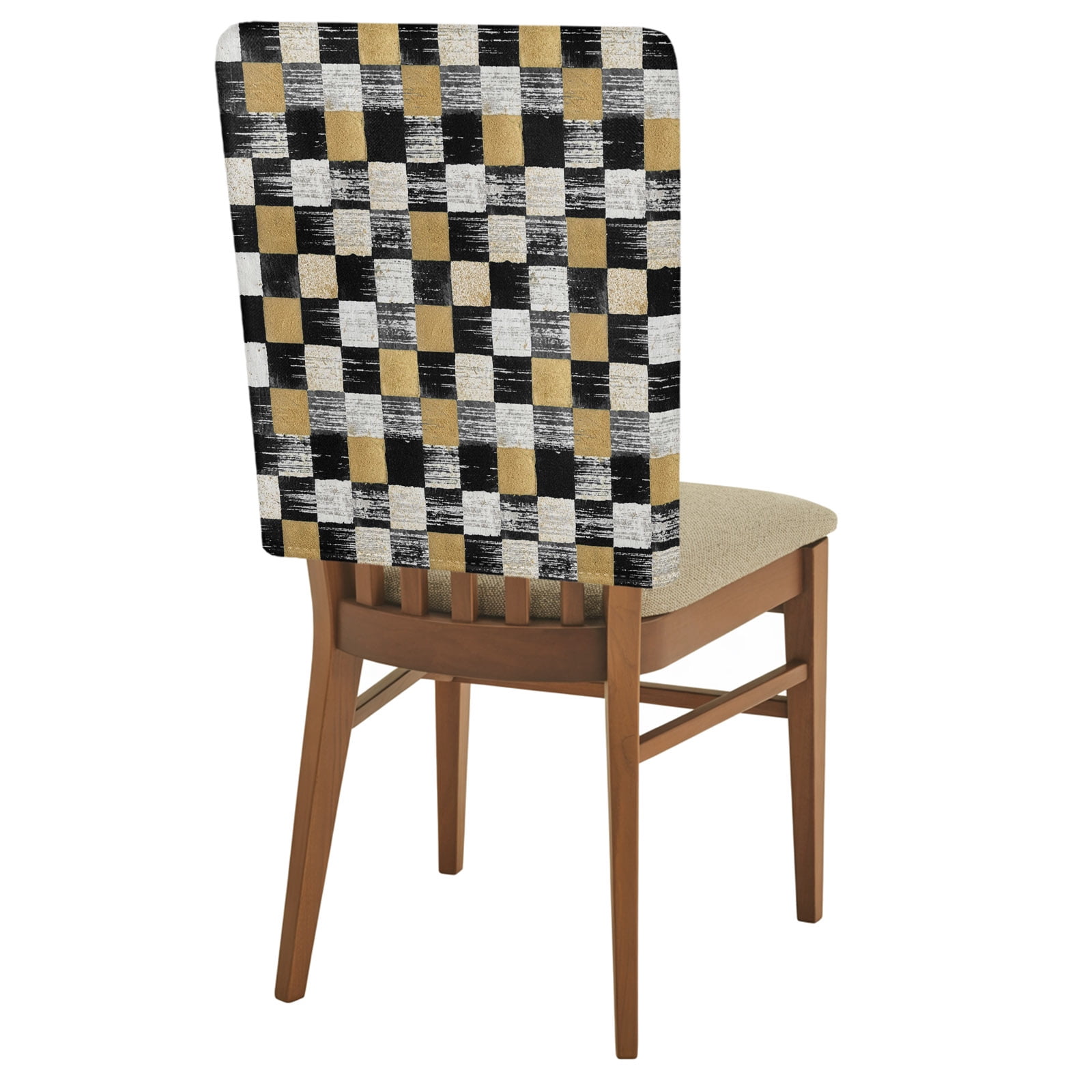 Black Gold Mosaic Chair Back Covers Set of 6 Rustic Abstract ...