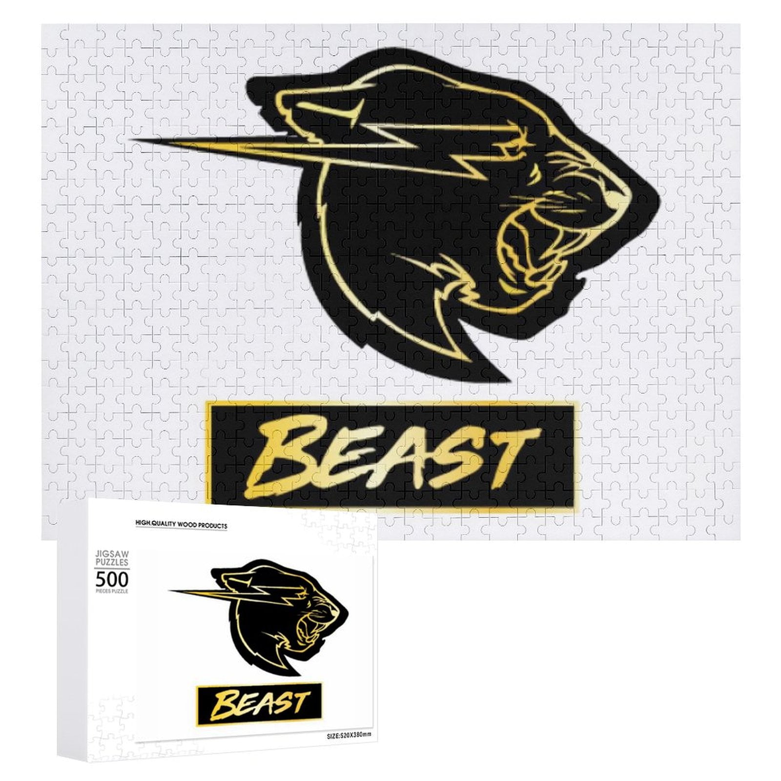 Black Gold Mr Beast Puzzles,Puzzles for Adults 500 Pieces,Wooden ...