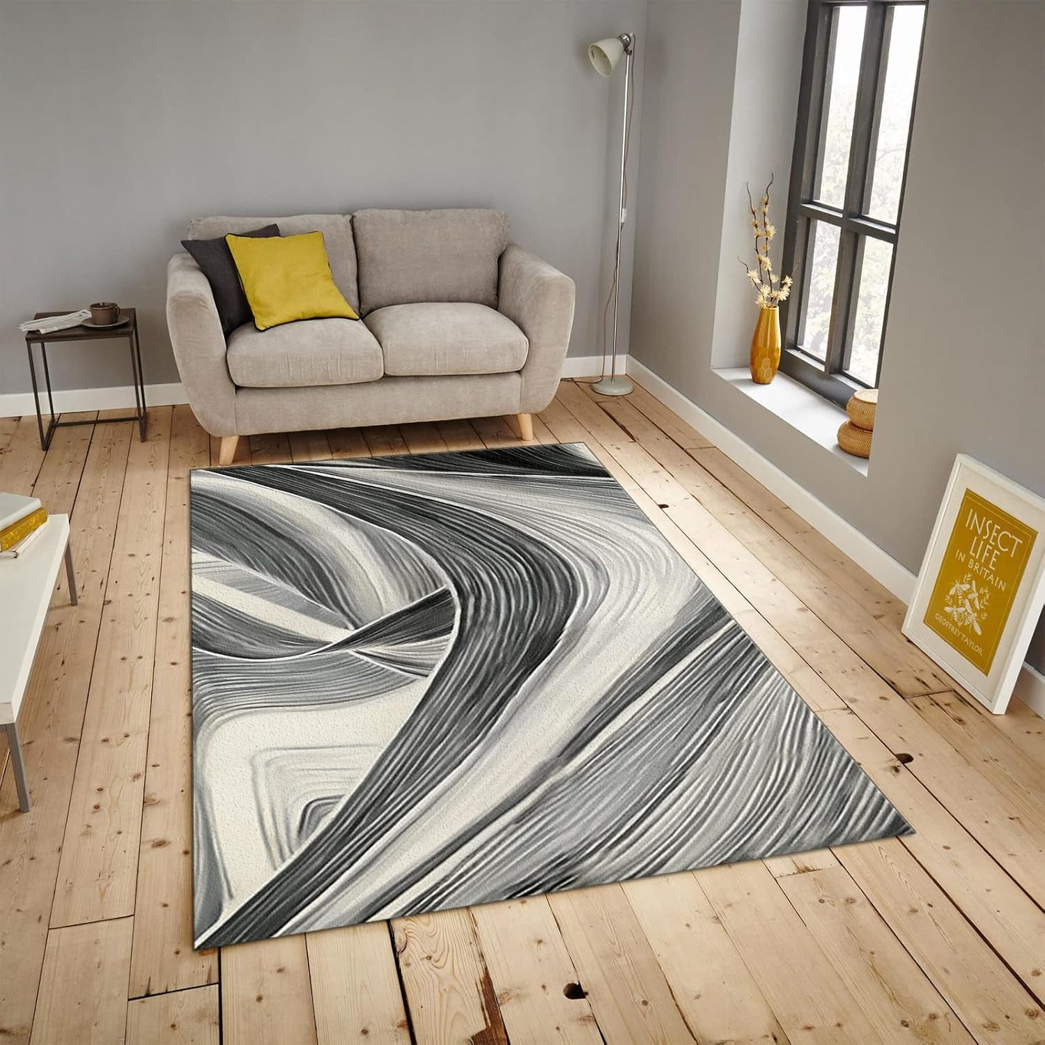 Black And Gold Oil Painting Rugs, 3D Art Custom Area Carpet, Doormat ...