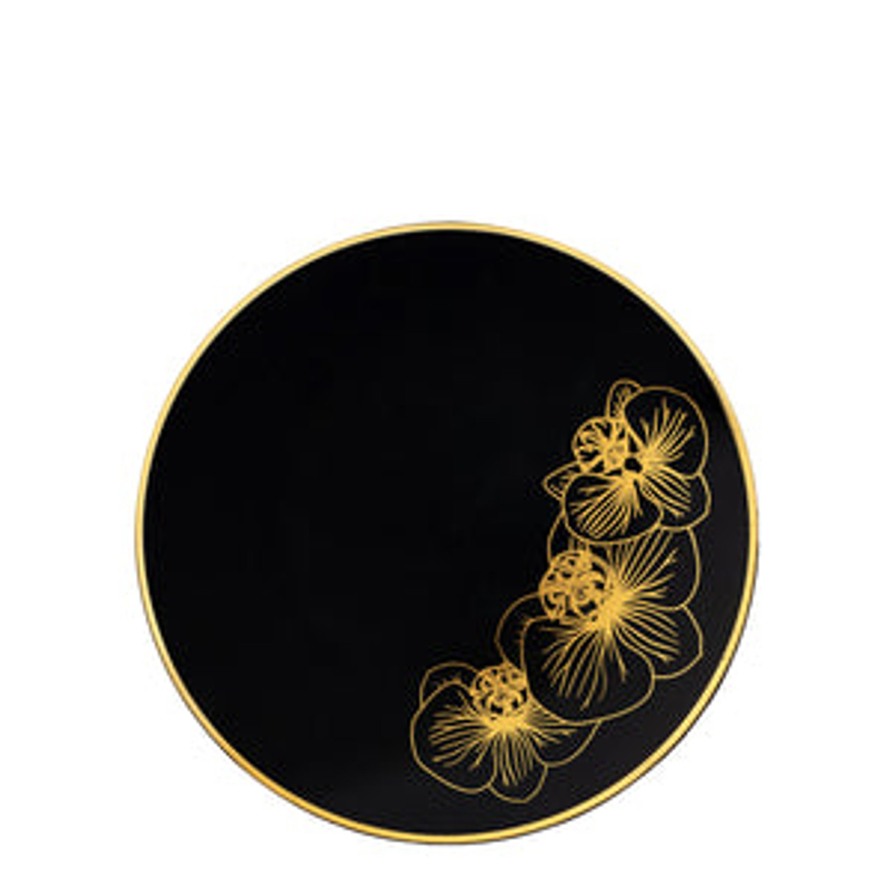 Black & Gold Orchid Floral 7 1/2" Plastic Salad Plates 10ct. - Walmart.com