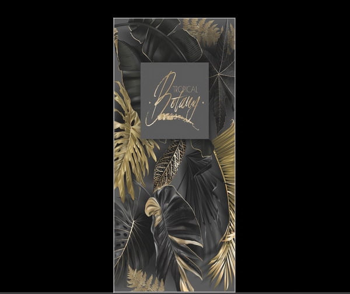 Black Gold Palm Leaf Door Sticker Mural Self-adhesive 3D Wallpapers ...