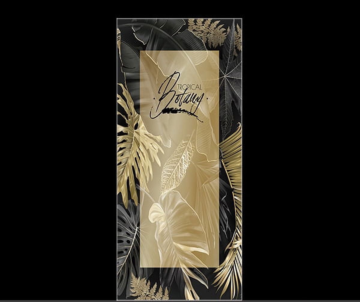 Black Gold Palm Leaf Door Sticker Mural Self-adhesive 3D Wallpapers ...