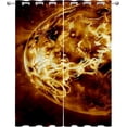 Black Gold Planet Blackout Curtains, Cosmic Space Theme Patterned ...