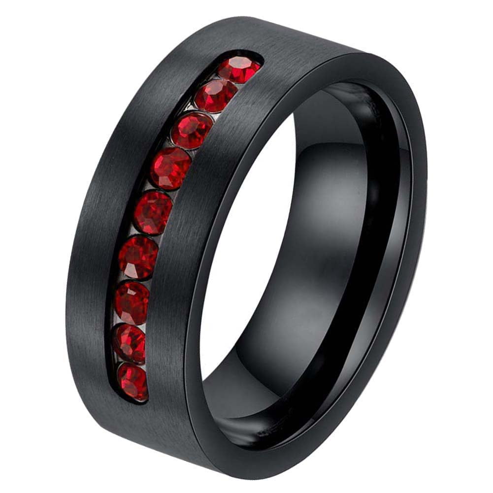 Black Gold Plated Matte 8mm Titanium Steel Mens Ring Men Wedding Band ...