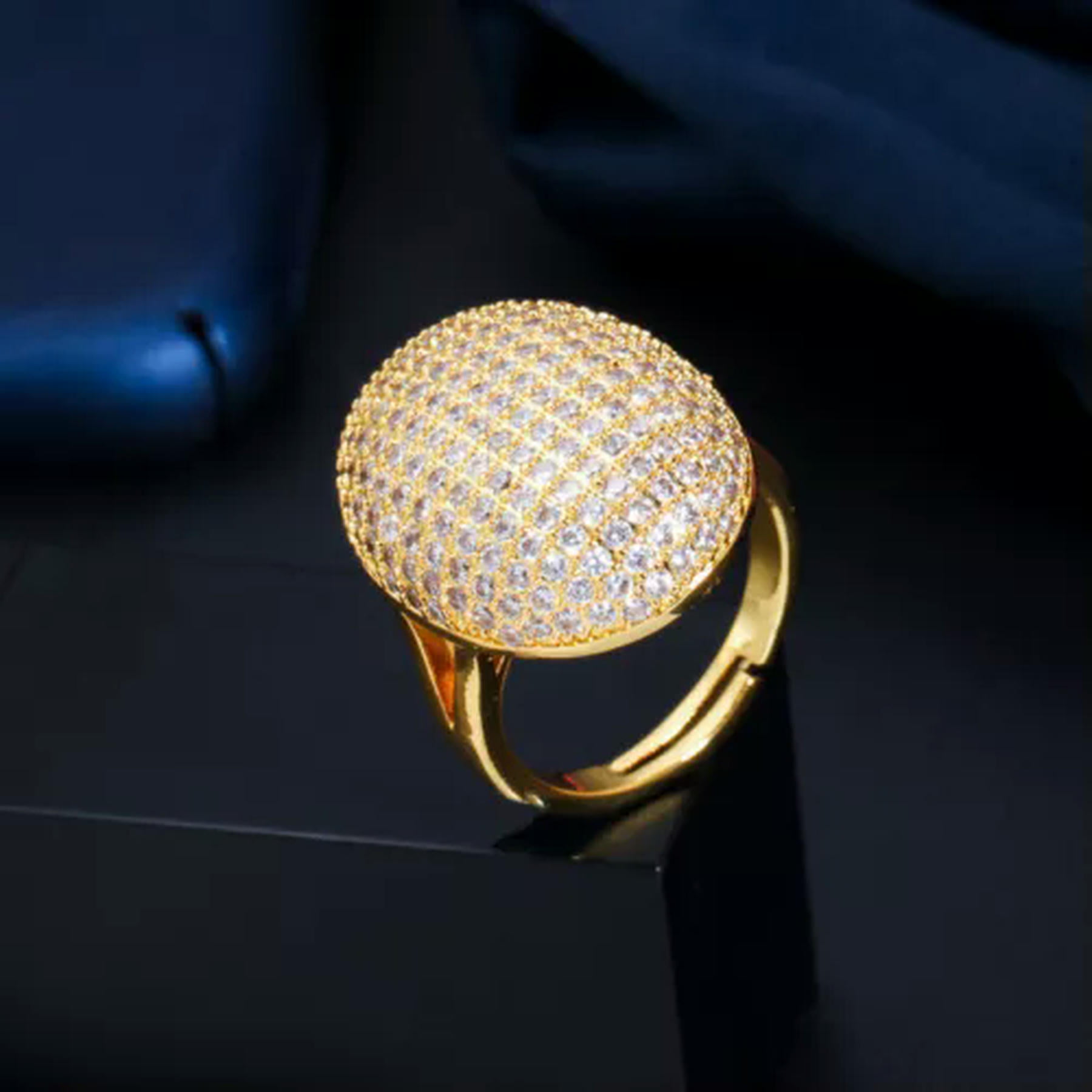 Black Gold Plated Rose Red CZ Big Oval Engagement Ring for Women Luxury ...