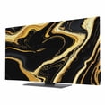 Black Gold TV Dust Cover 75 Inch, Marble Luxury Abstract Glitter Fluid ...