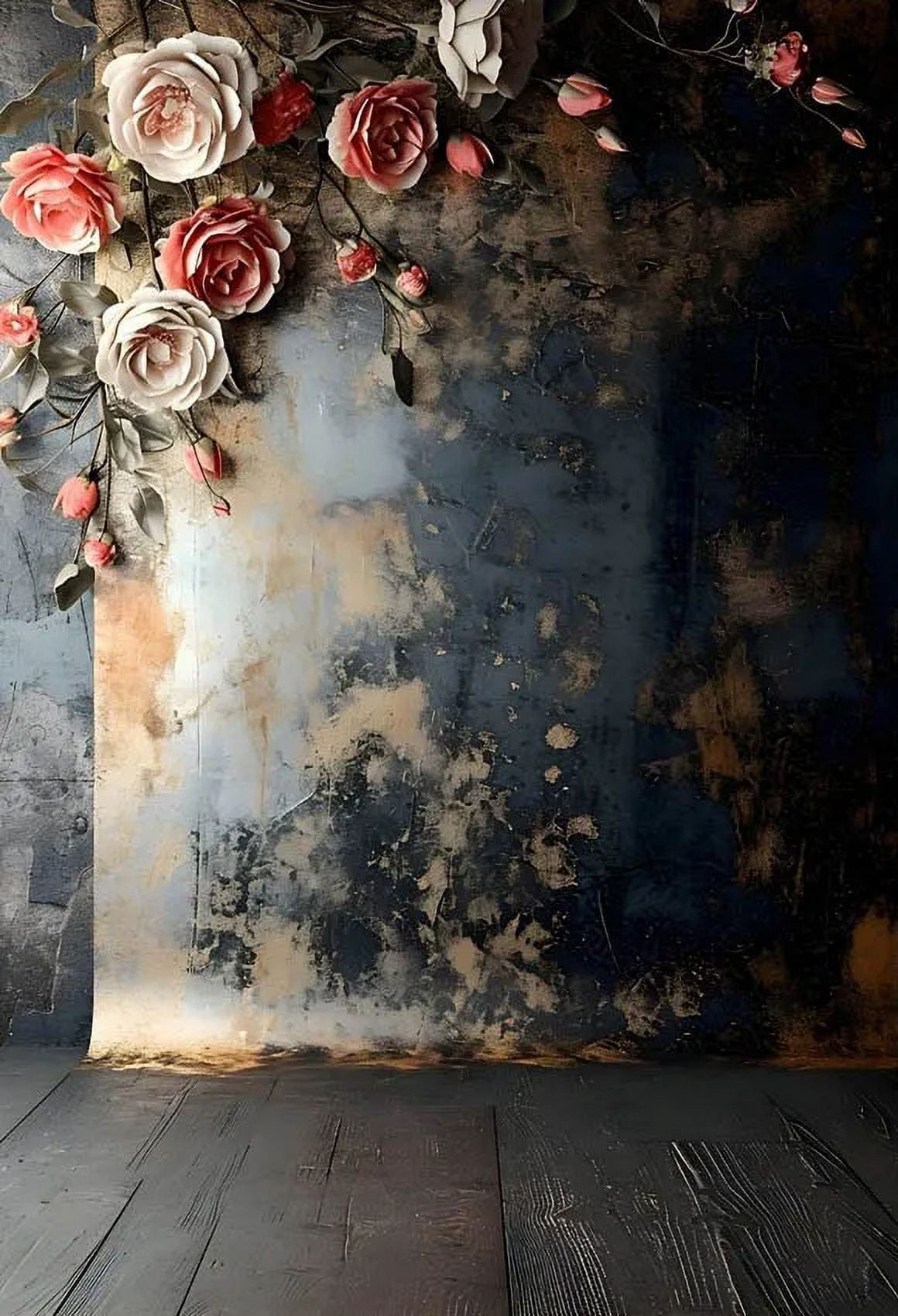 Black Gold Textured Floral Adult Birthday Wedding Maternity Portrait r ...