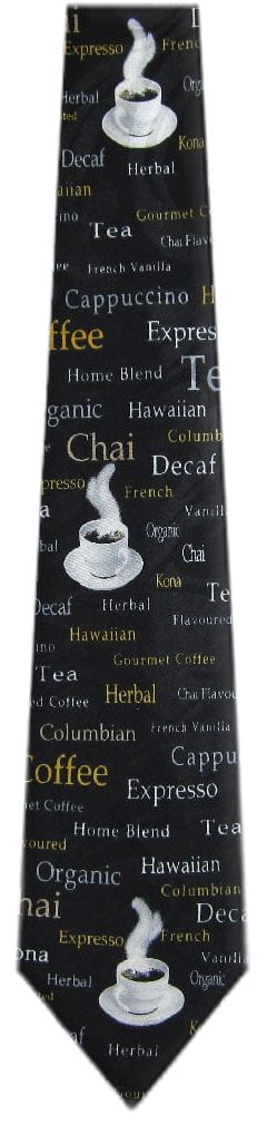 Black - Gold - White - Mens Coffee Necktie - Walmart.com