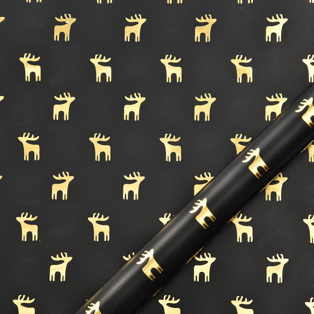 Black Gold Wrapping Paper Roll - Mini Roll - Geometric Patterns/ Floral ...