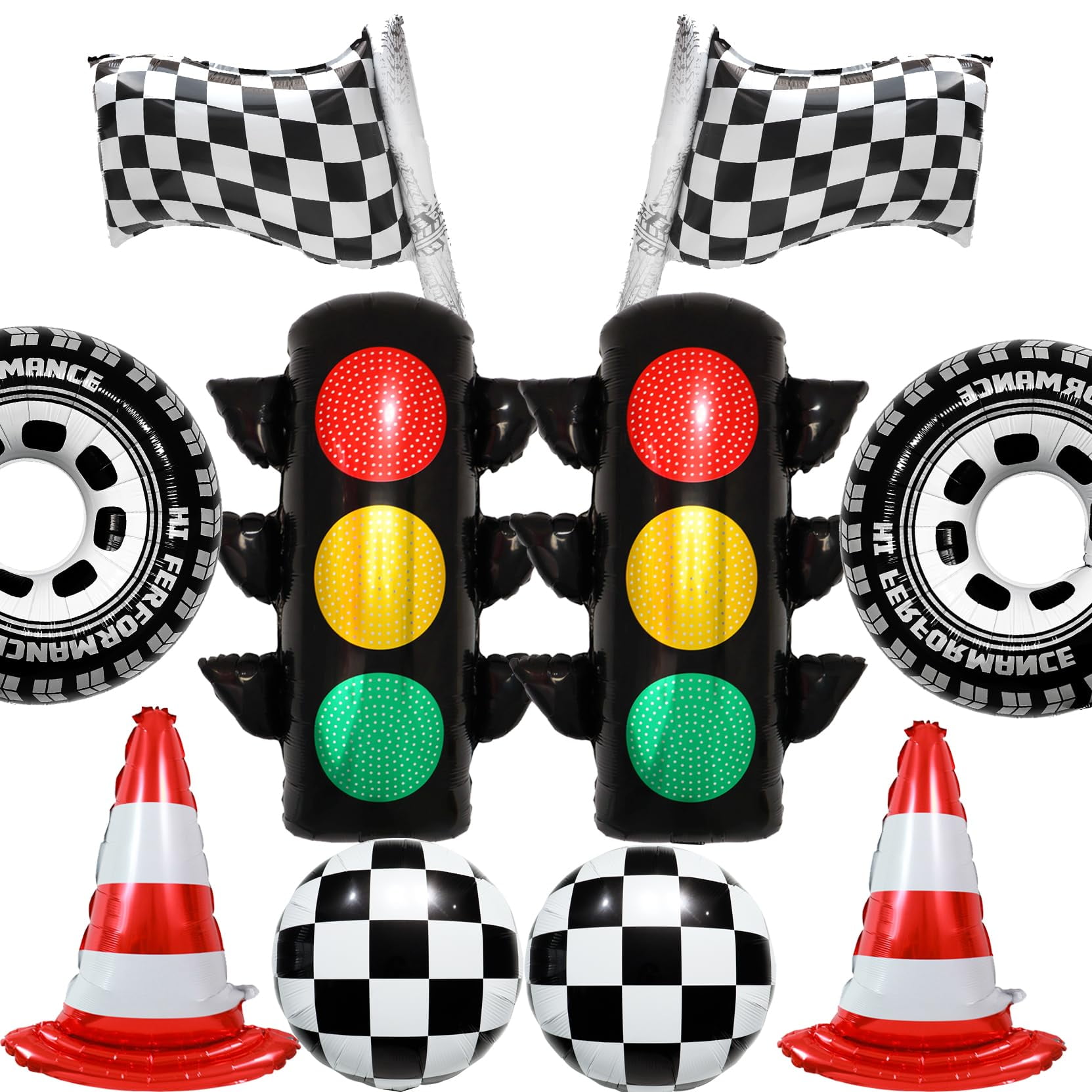 Race Car BirthdayEGSC Party Decoration Balloon/Traffic light Foil ...