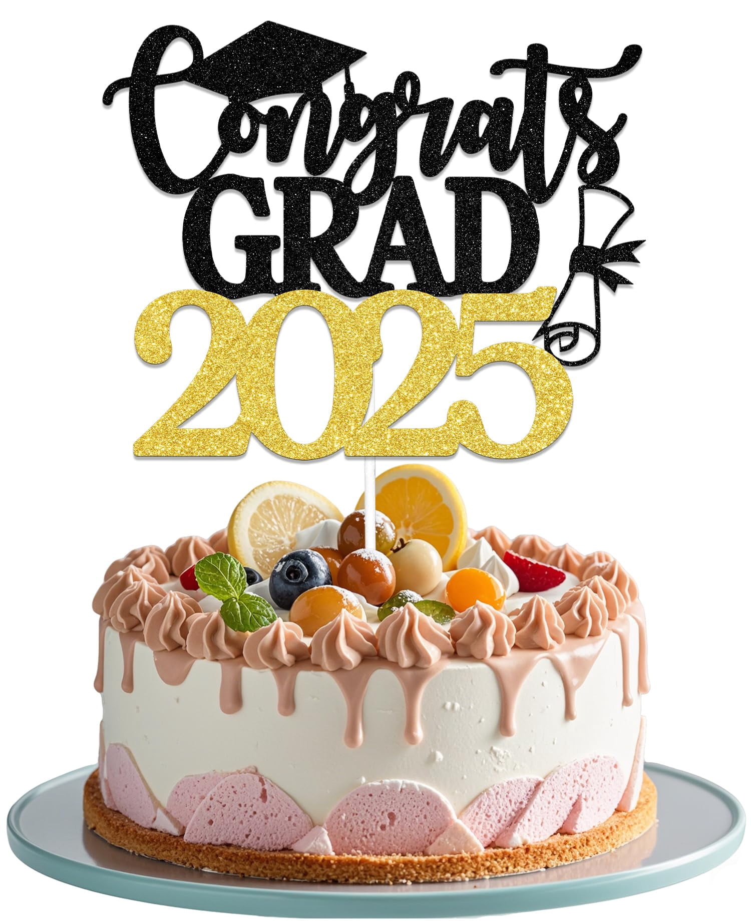Black & GoldTRDN Congrats Grad 2025 Cake Topper, Class of 2025 Cake ...