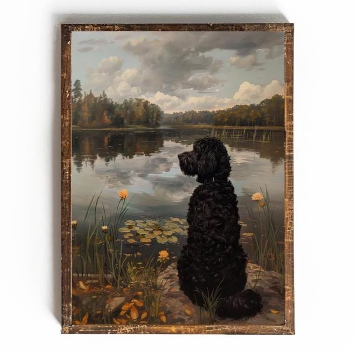 Black Golden Doodle Poster Labradoodle Poster Black Labradoodle Art ...