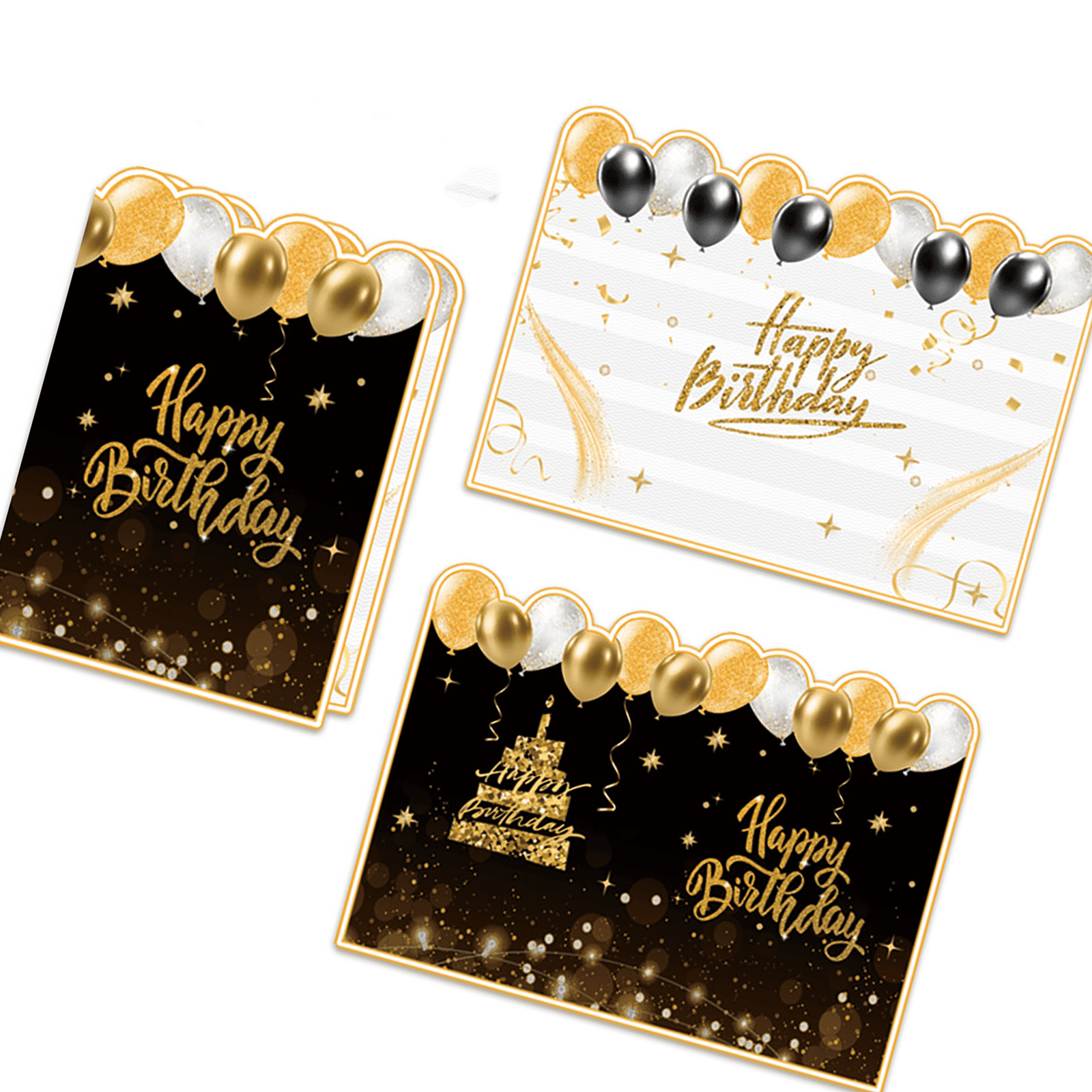 Black Golden Happy Birthday Signatures Guest Book Commemorative ...