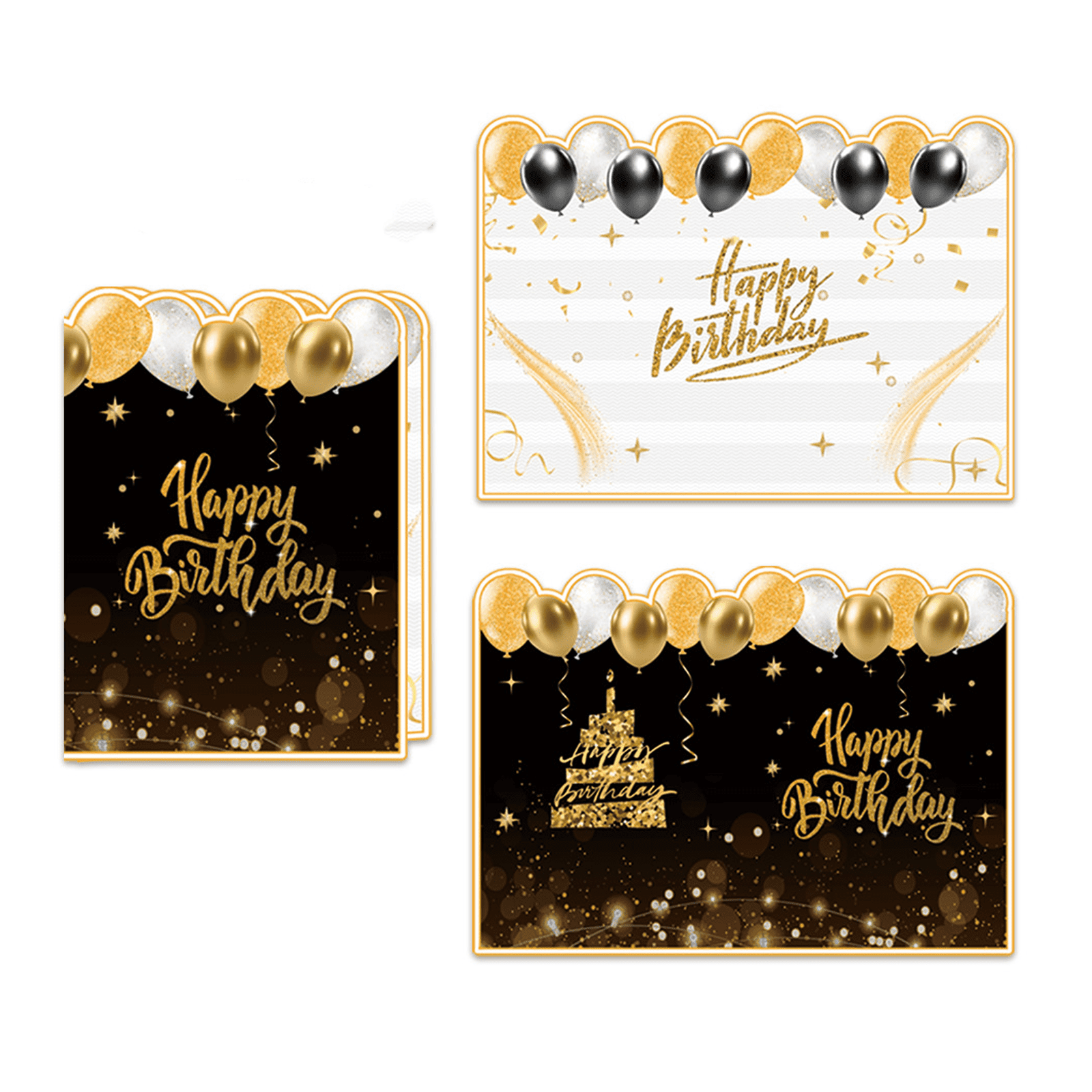 Black Golden Happy Birthday Signatures Guest Book Commemorative ...
