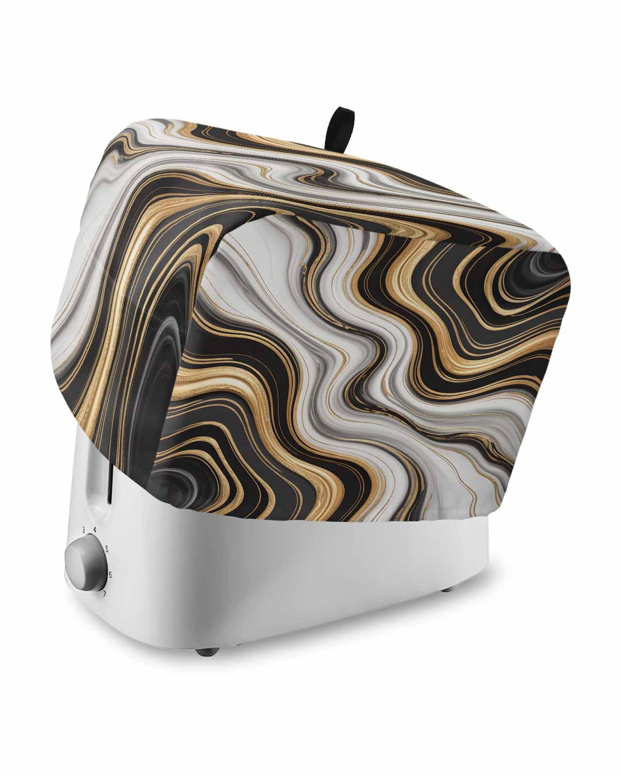 Black Golden Marble Toaster Cover 4 Slice, Large Kitchen Appliance ...