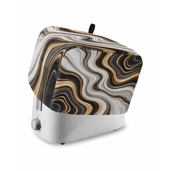 Black Golden Marble Toaster Cover 4 Slice, Large Kitchen Appliance ...