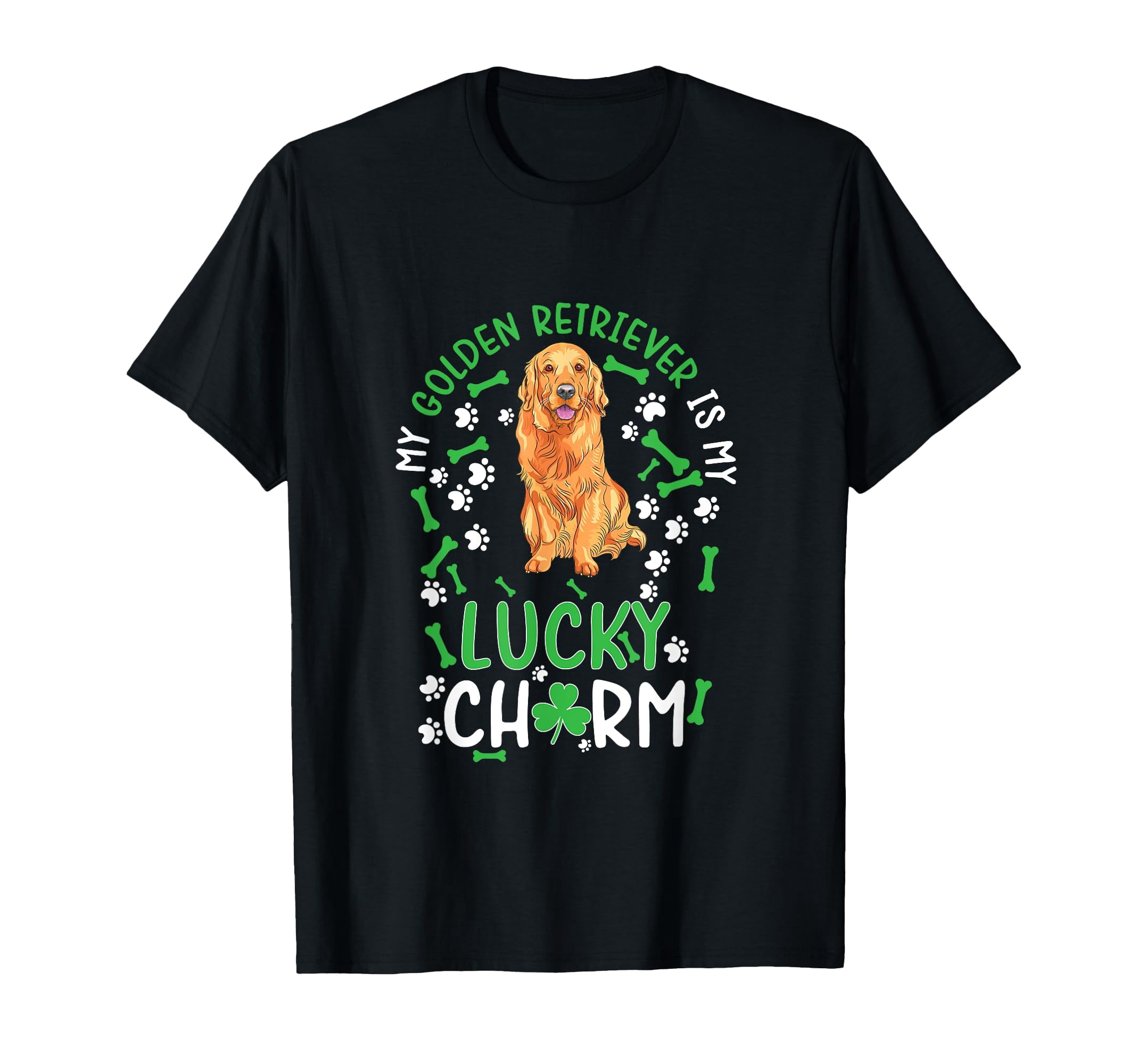 Black Golden Retriever St. Patrick's Day T-Shirt - My Lucky Charm Dog ...