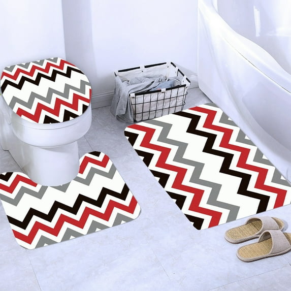 Black Golden Stripe Printed Shower Curtain Set Modern Creative Geometry ...