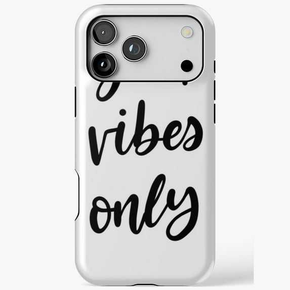 Black Good Energy Only Text Design iPhone Case 17 through 11 Pro Max ...