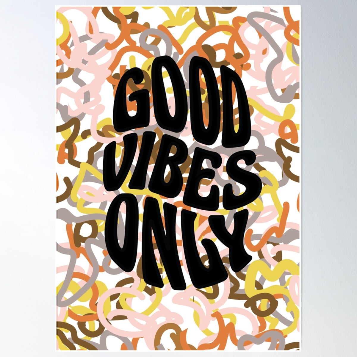 (Black) Good Vibes Only Poster Wall Art, Modern Wall Decor For Living ...