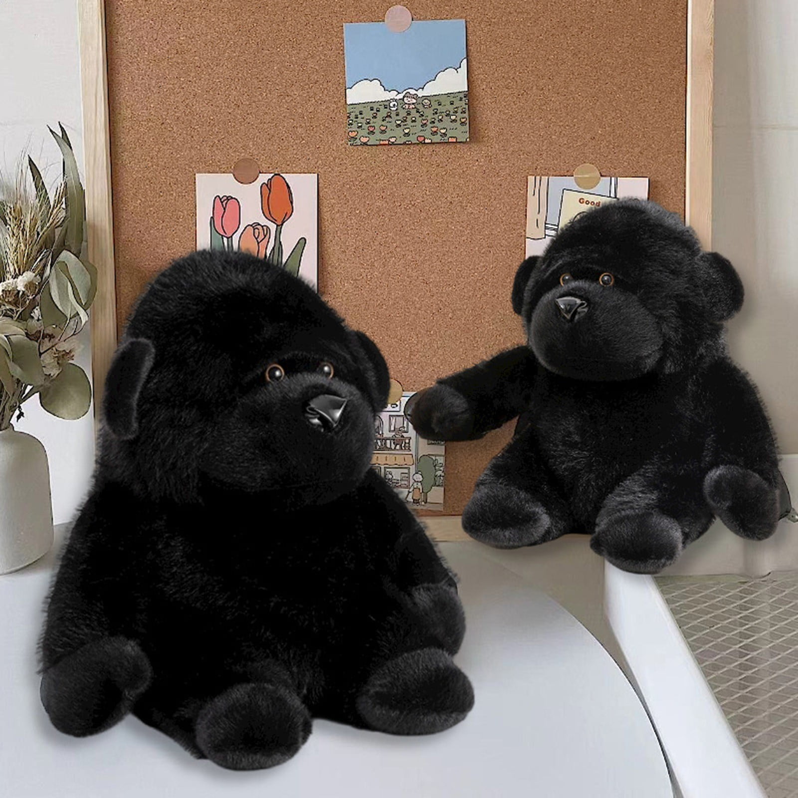 Black Gorilla Plush Toys & 16-In Cute Soft Stuffed Animals & Birthday ...