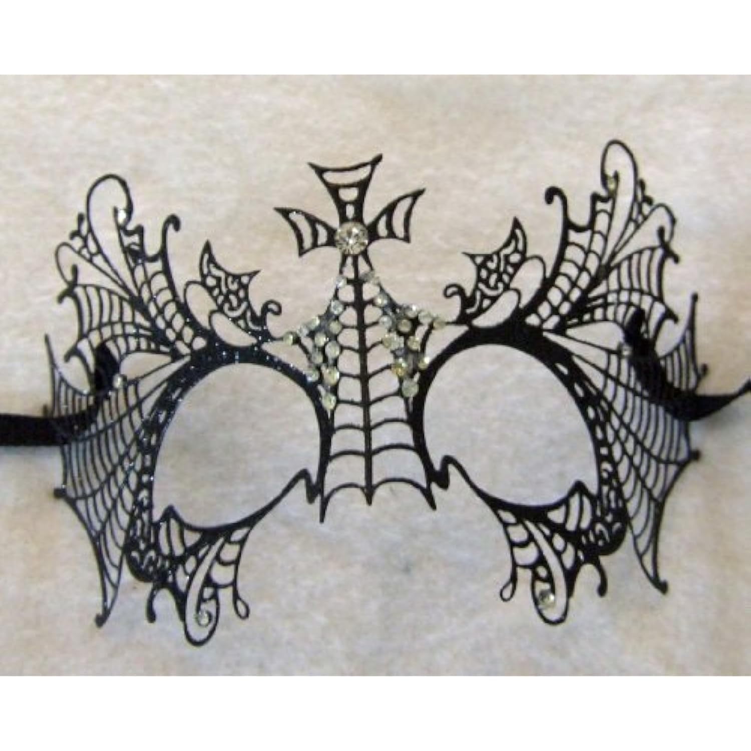 Black Goth Cross Metal Mask Laser Cut Halloween Mardi Gras Costume ...
