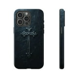 Black Gothic Cross Elegant Christian Faith Dark Pattern Phone Case with ...