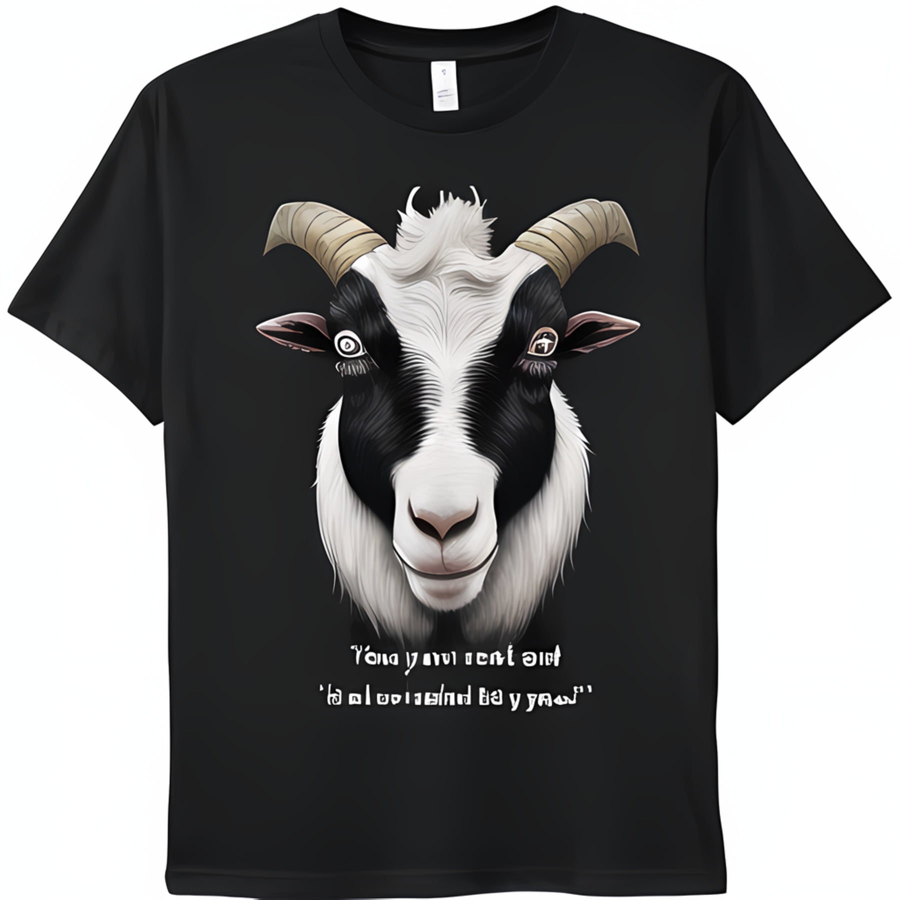 Black Gothic Goat Vector T-Shirt with Unique Typography Detailed ...