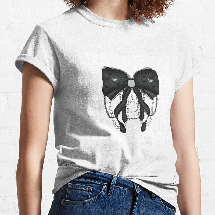 Black Gothic Hair Bow Classic T-Shirt Vintage Birthday Gifts - Walmart.com