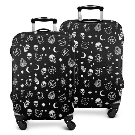 Black Gothic Skull Star Pattern Luggage Cover Fashion Suitcase Cover ...