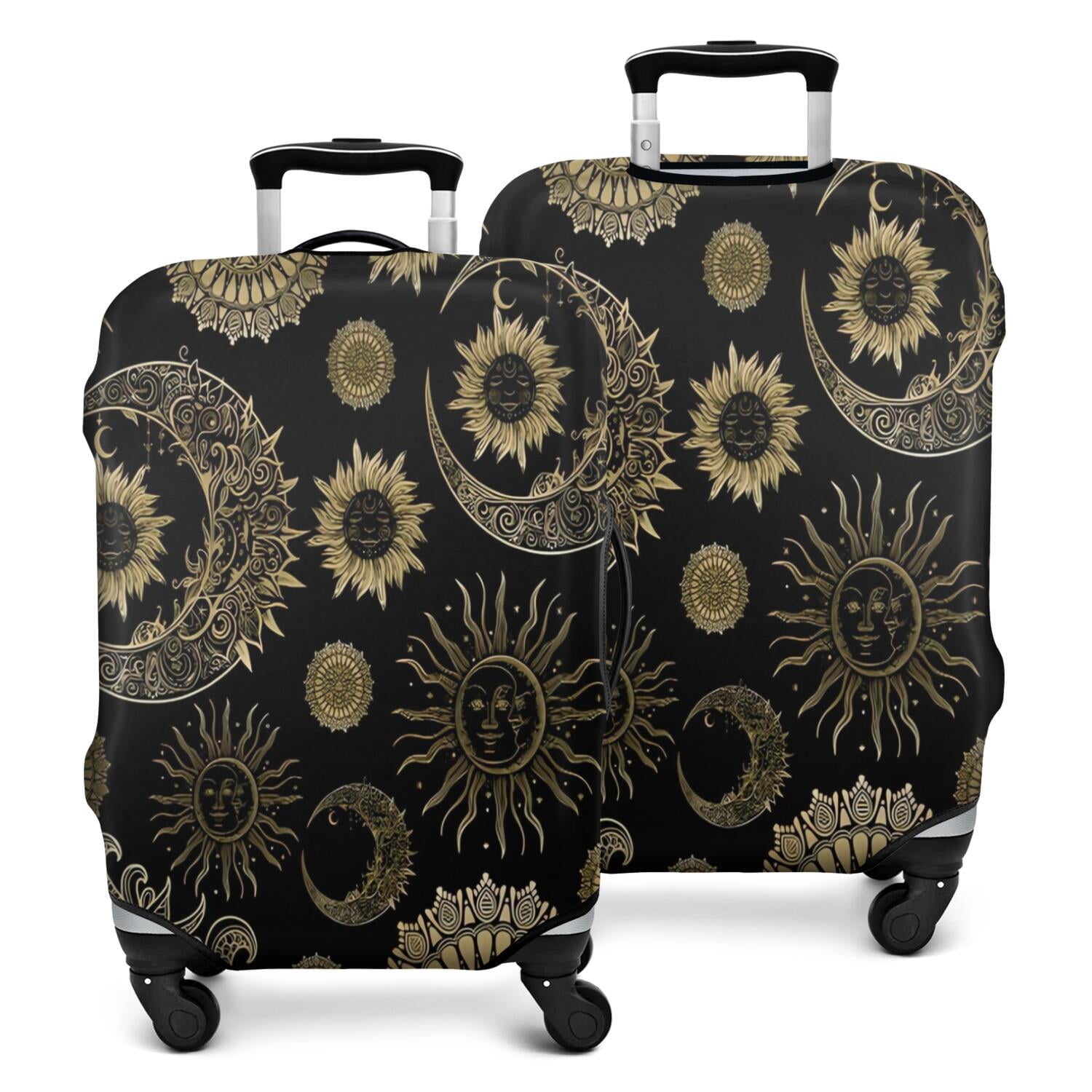 Black Gothic Sun Moon Pattern Luggage Cover Fashion Suitcase Cover ...