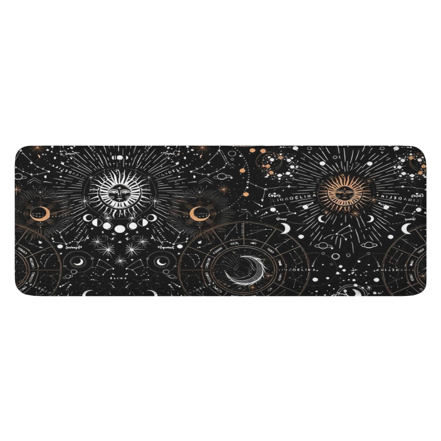 Black Gothic Sun Moon Star Pattern Kitchen Rug Mat,Kitchen Runner Rugs ...