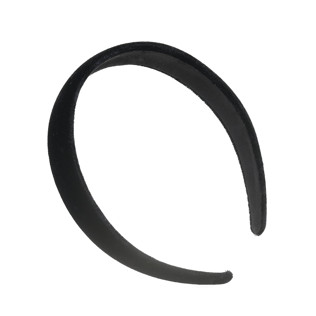 Black Grace Padded Velvet Hair Band Like Headband Solid Hair Band For ...
