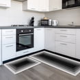Black Gradient Squares 2 Pieces Non-Slip Kitchen Mat Set, Softness ...