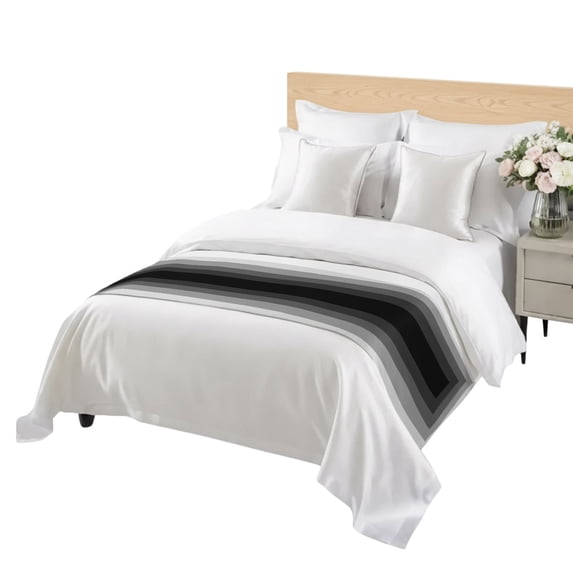 Black Gradient Squares Bed Runner Twin Size Softness Layers Zen ...