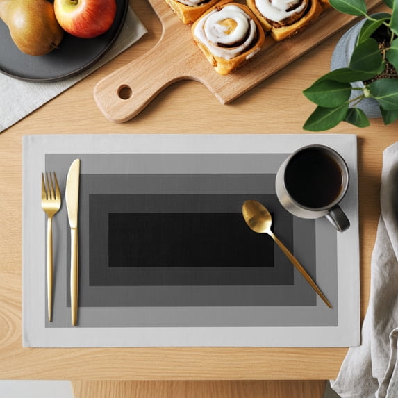 Black Gradient Squares Placemats Set of 4, Softness Layers Zen ...