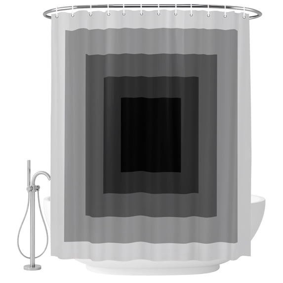 Black Gradient Squares Shower Curtain for Bathroom, Softness Layers Zen ...
