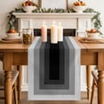 Black Gradient Squares Table Runner, Softness Layers Zen Geometric ...