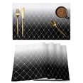 Black Gradient Texture Cotton Linen Placemats Set of 1, Rhombus ...