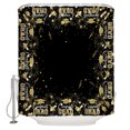 Black Graduation Bathroom Shower Curtains with 12 Hooks Polyester ...