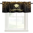 Black Graduation Celebration Valances for Windows Farmhouse Kitchen ...