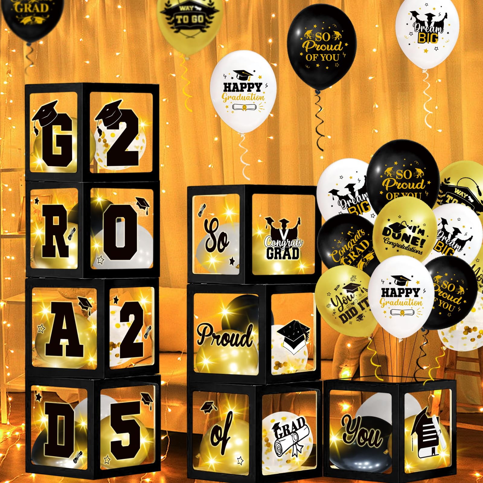 Black Graduation Decorations Class OIF8 of 2025 Graduation Party ...