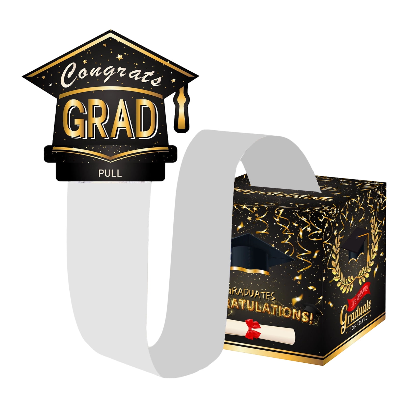 Black Graduation Money Pull Box Congrats Grad Surprise Gift Box for ...