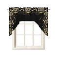 Black Graduation Swag Curtains for Kitchen Golden Celebration Ribbon ...
