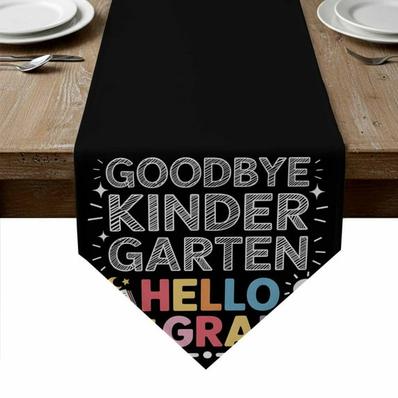 Black Graduation Table Runner Linen Burlap Table Runner 70 Inches Long ...