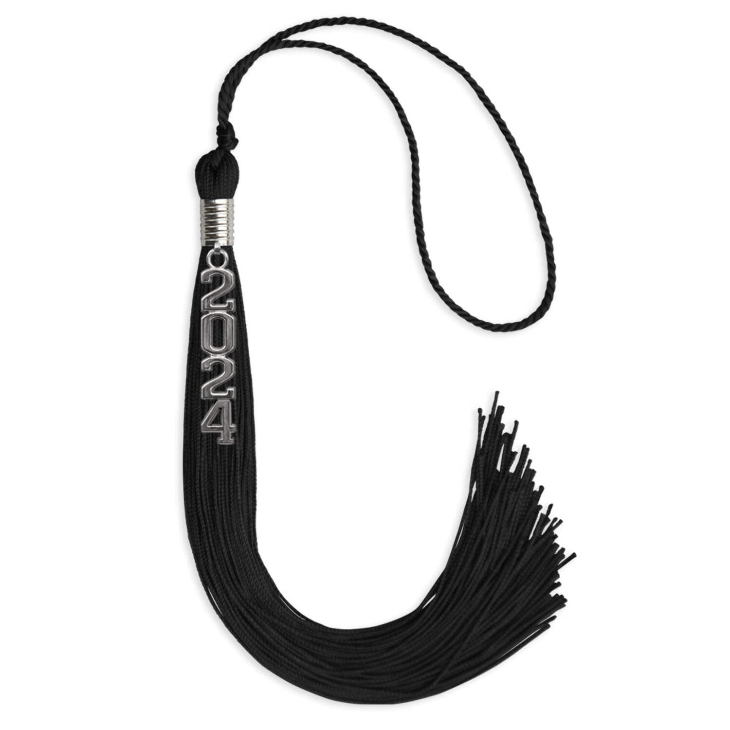 Endea Graduation Black Graduation Tassel with Silver Stacked Date Drop ...